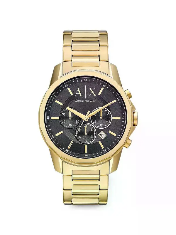 Armani Exchange Stainless Steel 44mm Watch - Black