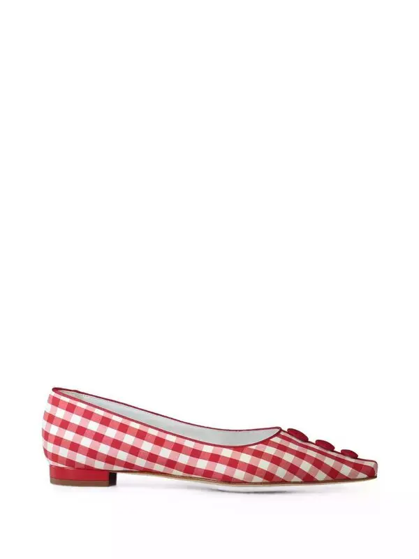 Manolo Blahnik Alexa Gingham Ballet Flats