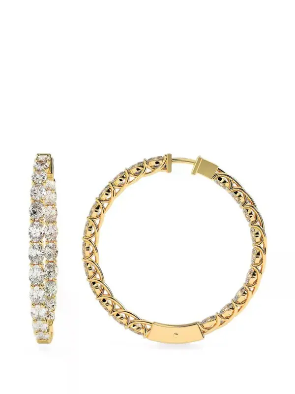 Diamond Essentials Diamond Hoop Earrings In 14k Gold