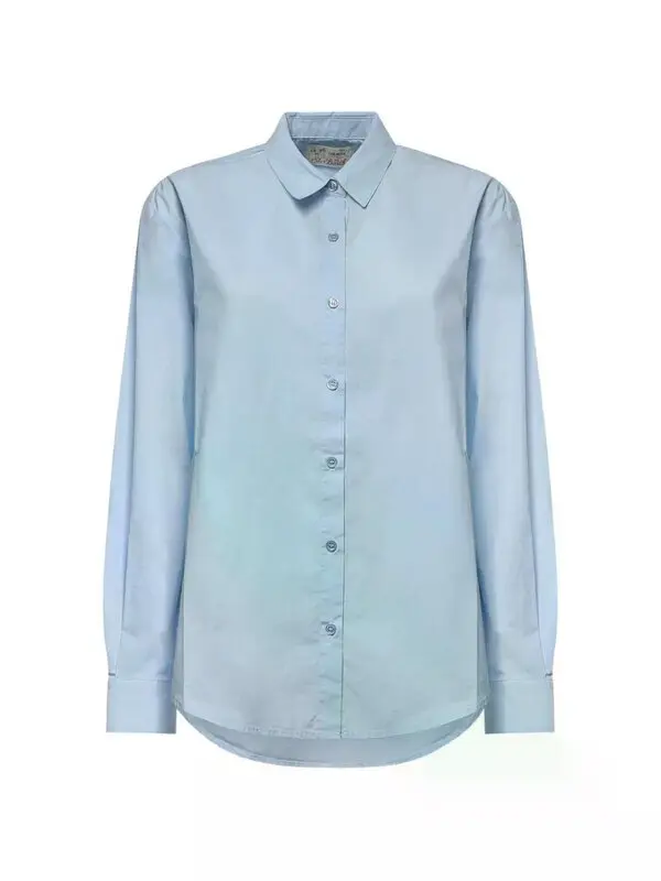 MC2 SAINT BARTH Brigitte Poplin Hello Kitty Embroidered Shirt - Blue
