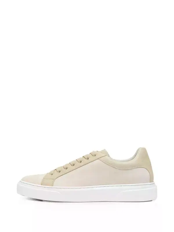 Pal Zileri Panelled Leather-trim Sneakers - Neutrals