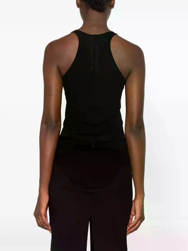 Rick Owens Ribbed Racerback Tank Top With Curved Hem