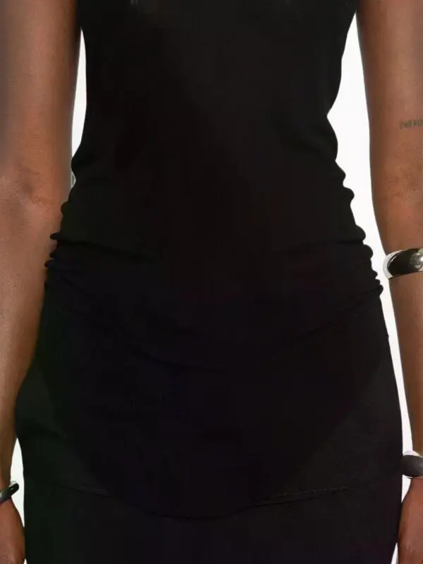 Rick Owens Ribbed Racerback Tank Top With Curved Hem