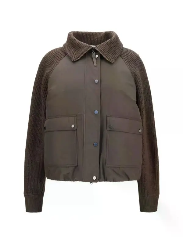 Brunello Cucinelli Padded Ribbed-knit Jacket - Brown