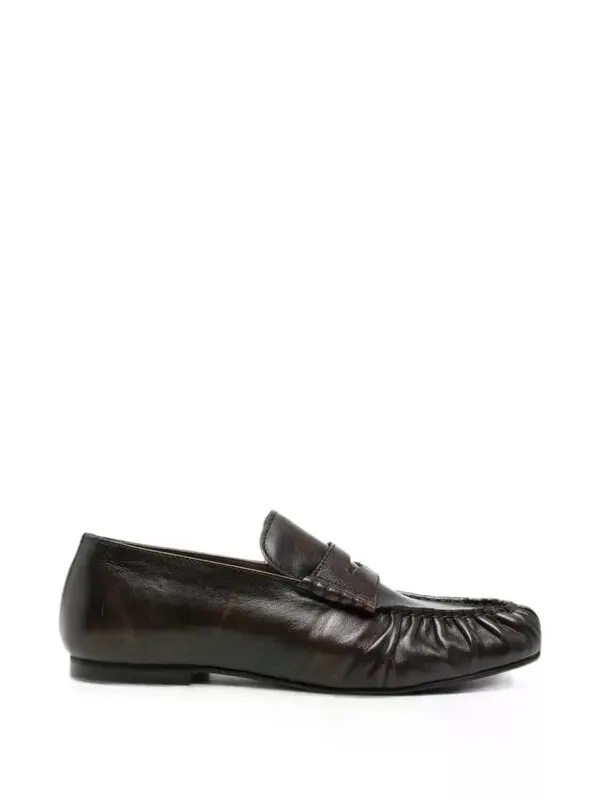 ALOHAS Aven Ruched-detailing Leather Loafers
