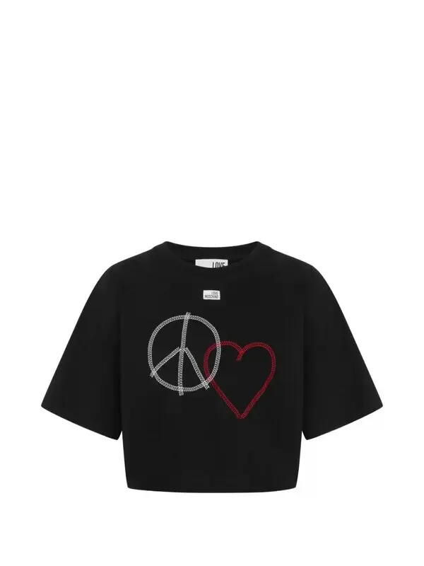 Moschino Embroidered Cotton Jersey T-shirt - Black