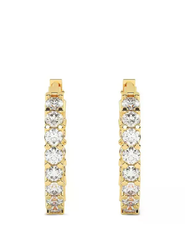 DIAMOND ESSENTIALS Diamond Hoop Earrings In Yellow - Gold