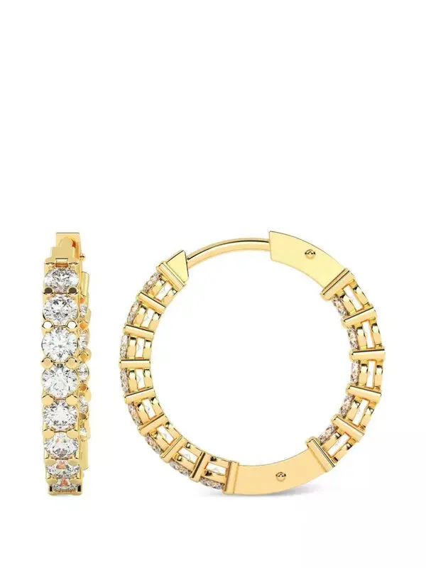 DIAMOND ESSENTIALS Diamond Hoop Earrings In Yellow