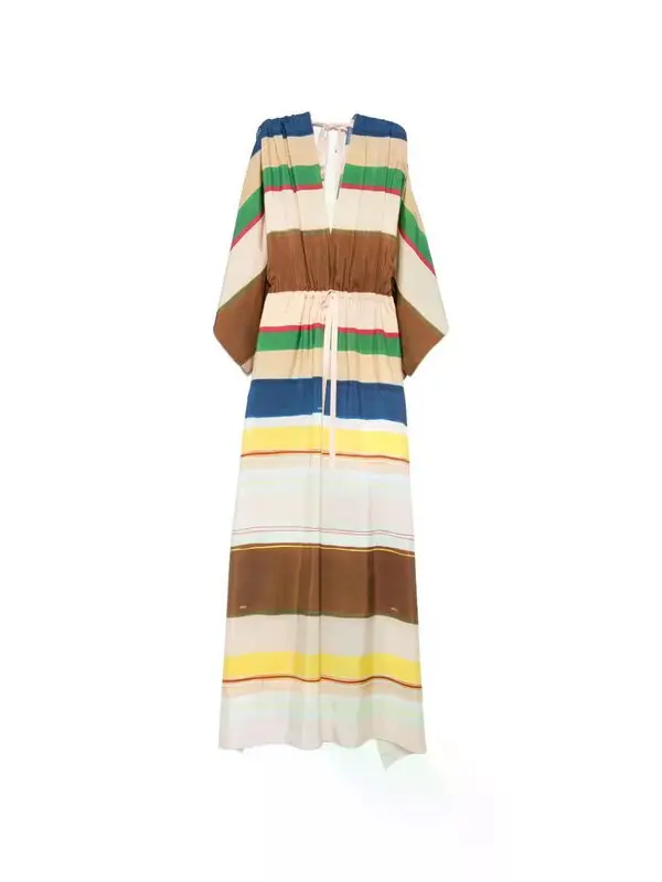 Fendi Striped Draped Jumpsuit - Neutrals