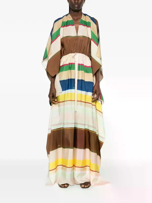 Fendi Striped Draped Jumpsuit