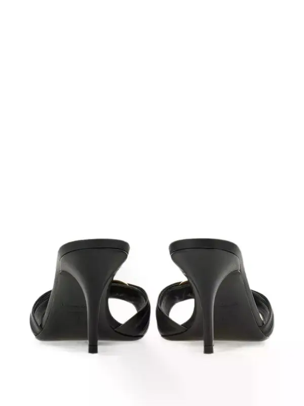 FERRAGAMO Gancini Plaque Ruched Sandals