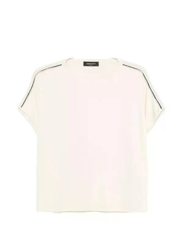 Fabiana Filippi Side-stripe Short-sleeve T-shirt - Neutrals