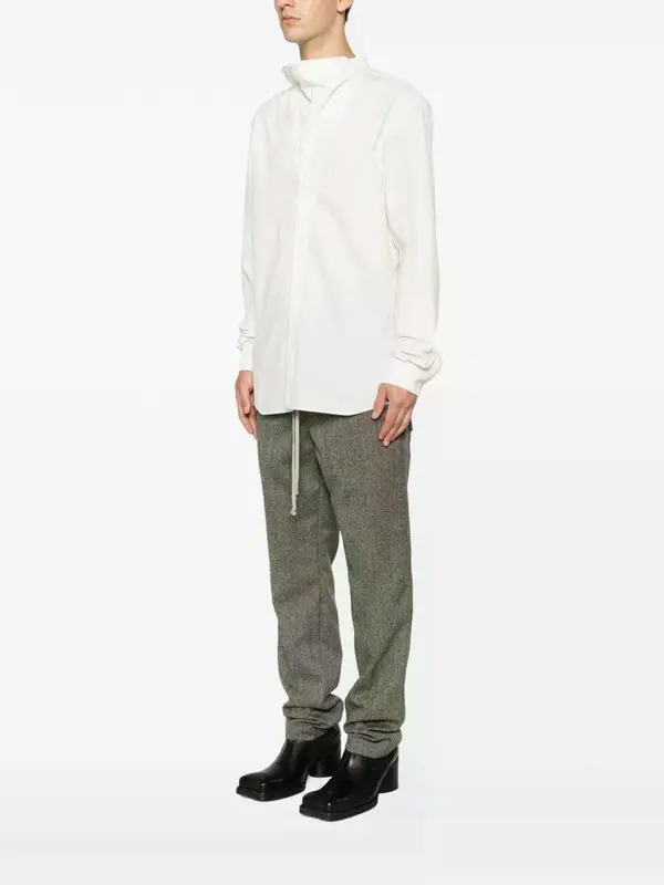 Rick Owens Island Asymmetric-neck Long-sleeved Shirt