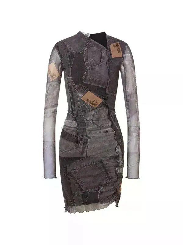 Moschino Printed Mesh Dress