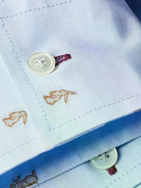 Paul Smith Little Rabbit Fil Coupé Shirt - Blue