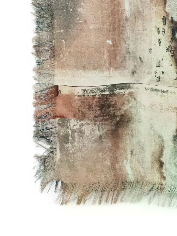 PIERRE-LOUIS MASCIA Graphic-print Frayed Scarf