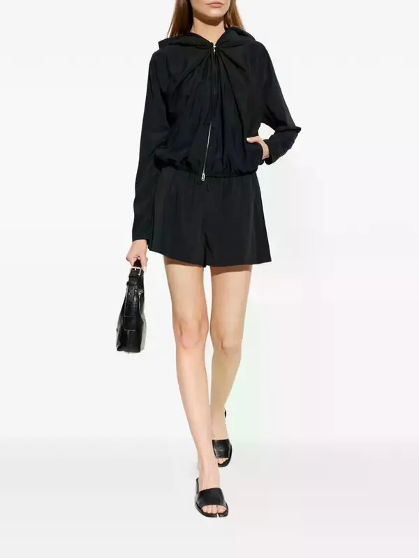 Alexander Wang Mid-rised Pleated Drawstring Shorts - Black