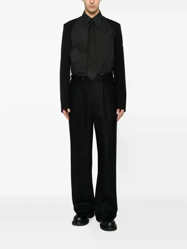 MAISON MARGIELA Pleated Wide-leg Trousers - Black