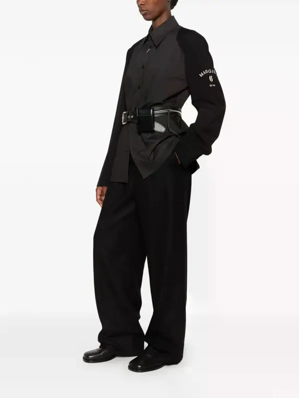 MAISON MARGIELA Pleated Wide-leg Trousers - Black