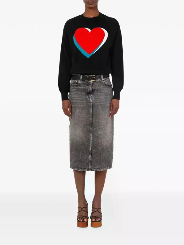 Moschino Inlaid Cotton And Cashmere Sweater - Black