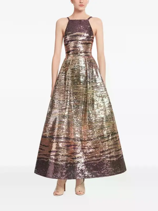 Elie Saab Sequin-embroidered Sleeveless Maxi Dress