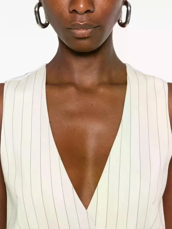 DONDUP Pinstripe-pattern Cropped Waistcoat