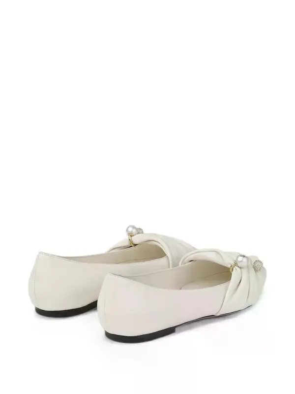JIMMY CHOO Rafi Pearl-embellished Ballet Flats - Neutrals