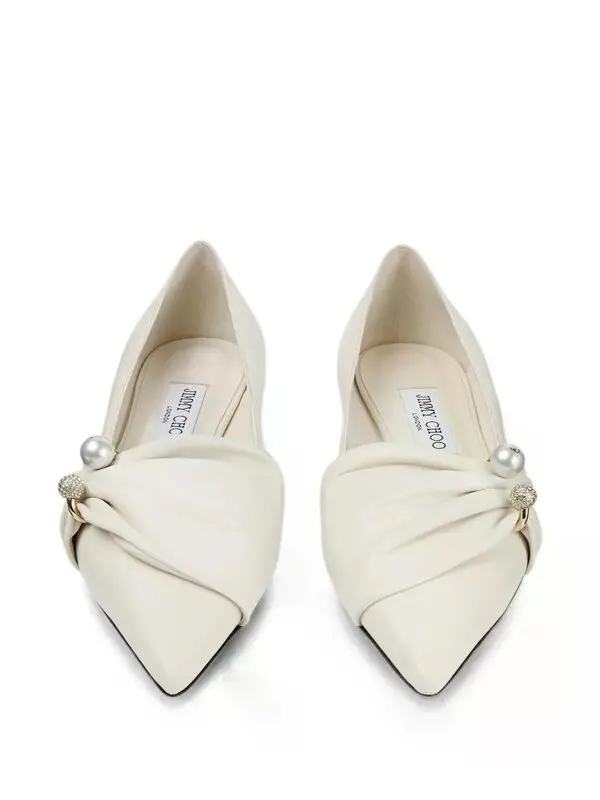 JIMMY CHOO Raffi Pearl-embellished Ballet Flats