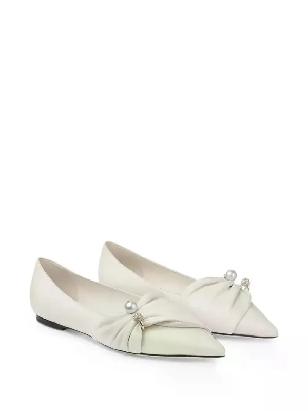 JIMMY CHOO Raffi Pearl-embellished Ballet Flats