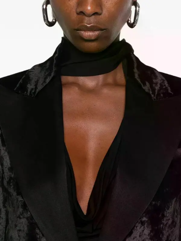 DONDUP Crushed-velvet Peaked-lapels Blazer