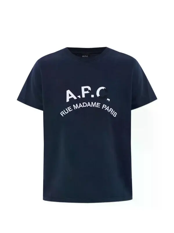 A.p.c. Logo-embroidered T-shirt - Blue