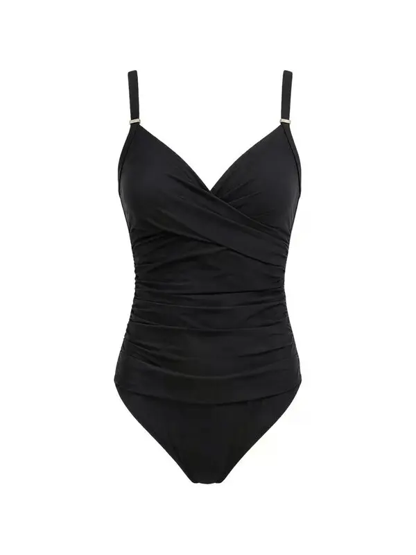 Dkny Twist-front Ruched Swimsuit - Black
