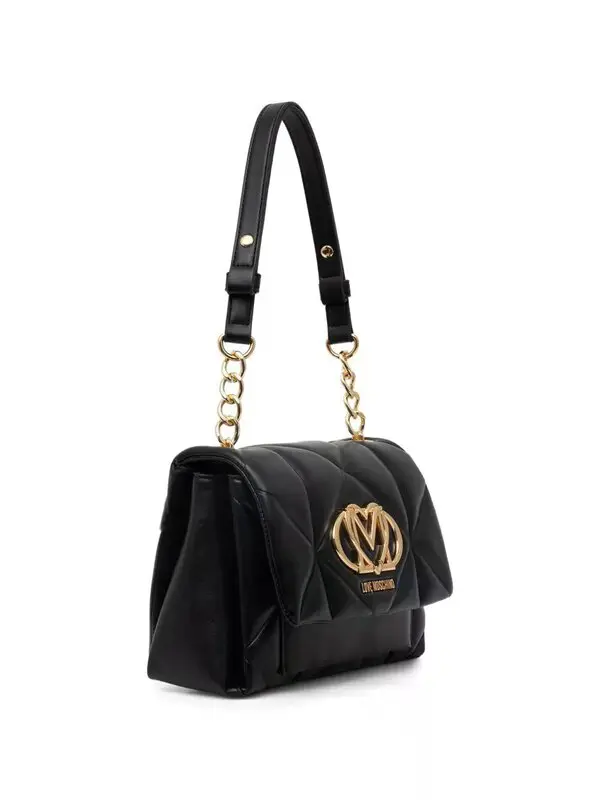 Moschino Quilted Shoulder Bag With Logo Plaque