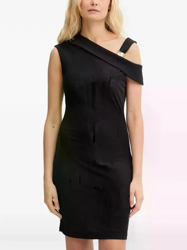 Guess Off-shoulder Ribbed Mini Dress