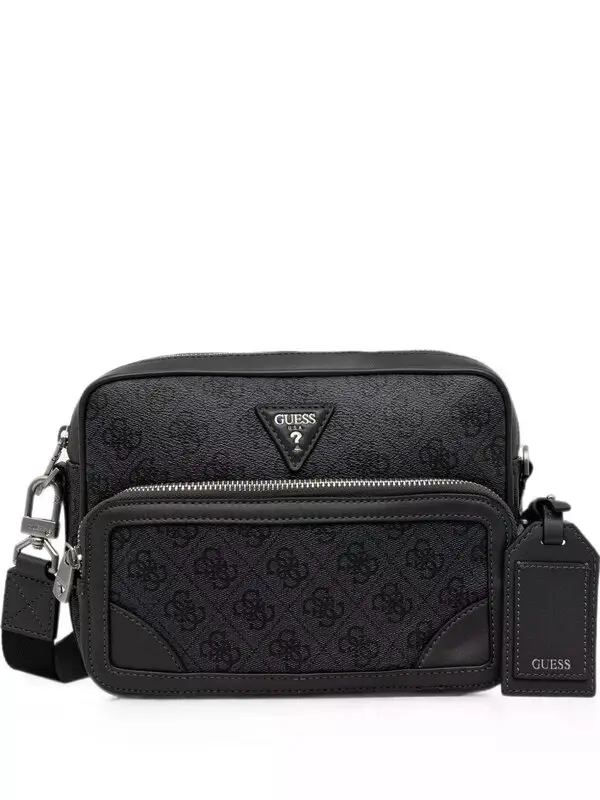 Guess Monogram-print Logo-plaque Messenger Bag
