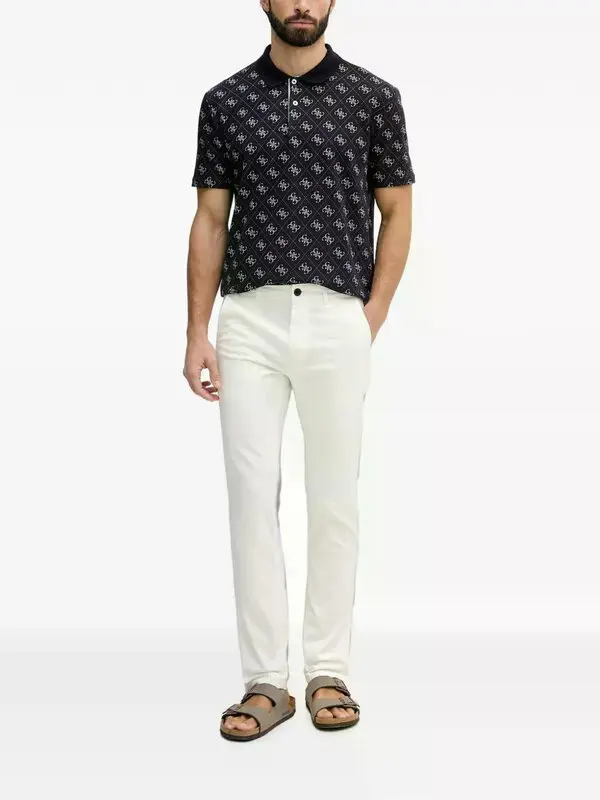 Guess 4g Monogram-print Short-sleeve Polo Shirt