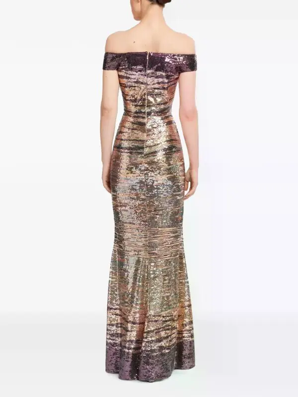 Elie Saab Sequin-embroidered Off-shoulder Maxi Dress