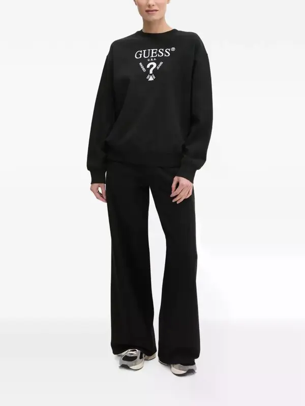Guess Logo-embroidered Crew-neck Sweatshirt