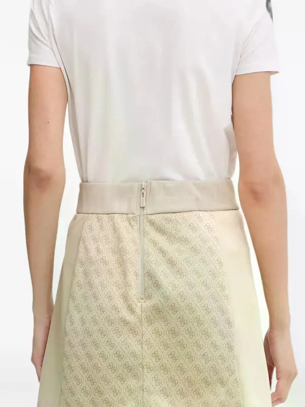 Guess Monogram-print Panelled Mini Skirt