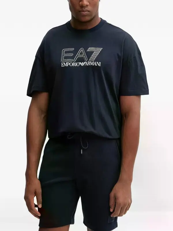 EA7 Logo-print T-shirt - Blue