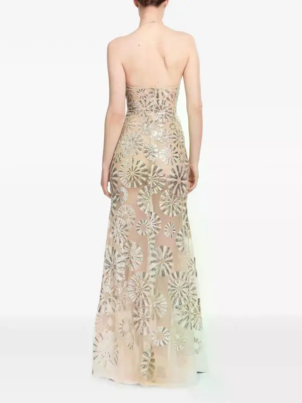 Elie Saab Sequin Embroidered Halterneck Maxi Dress