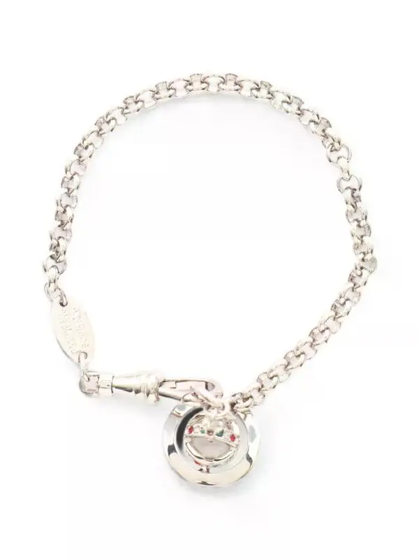 VIVIENNE WESTWOOD 2020s Petite Orb Rhinestone Bracelet - Silver