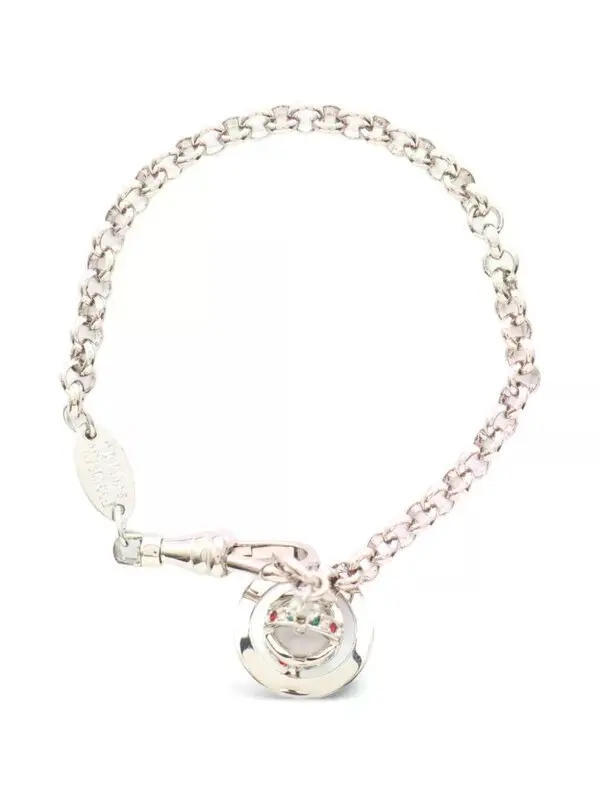 VIVIENNE WESTWOOD Petite Orb Rhinestone Bracelet - Silver