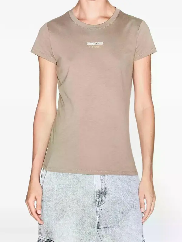 Armani Exchange Logo-patch T-shirt - Brown