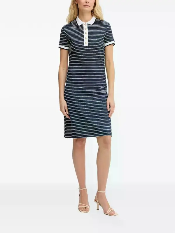 Guess Horizontal-stripe Polo-collar Mini Dress