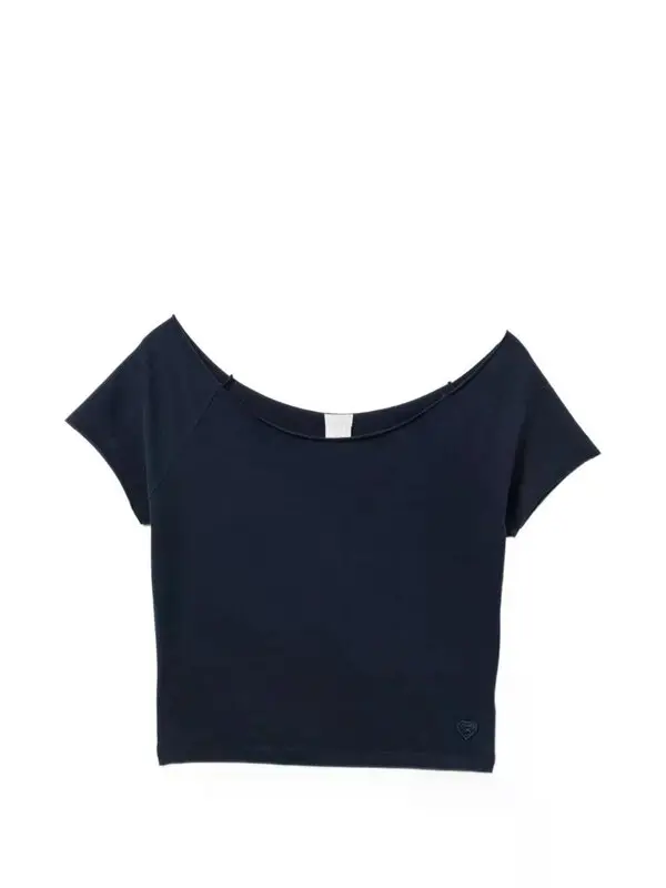 AAPE BY *A BATHING APE Logo Patched Crop T-shirt - Blue