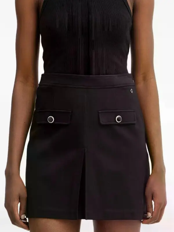 Guess Embellished-button Pleated Mini Skirt