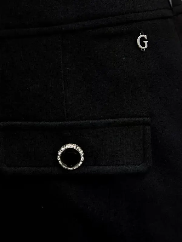 Guess Embellished-button Pleated Mini Skirt