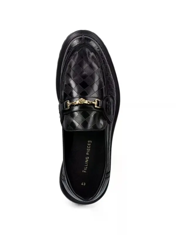 Filling Pieces Woven-effect Horsebit Loafers