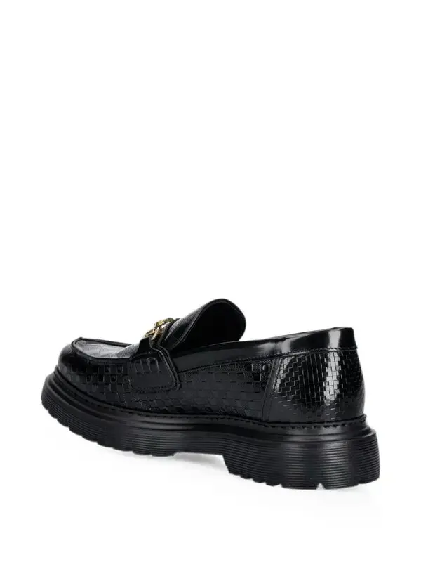 Filling Pieces Woven-effect Horsebit Loafers